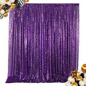 Amazon.com : ShinyBeauty Purple Sequin Backdrop 10FTx10FT for Wedding ...