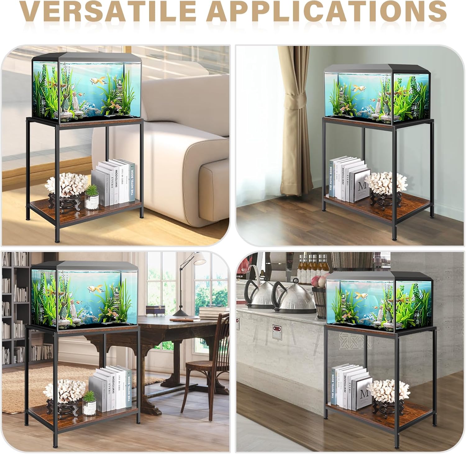 GADFISH Fish Tank Stand for up to 20 Gallon Aquarium, Metal Aquarium ...