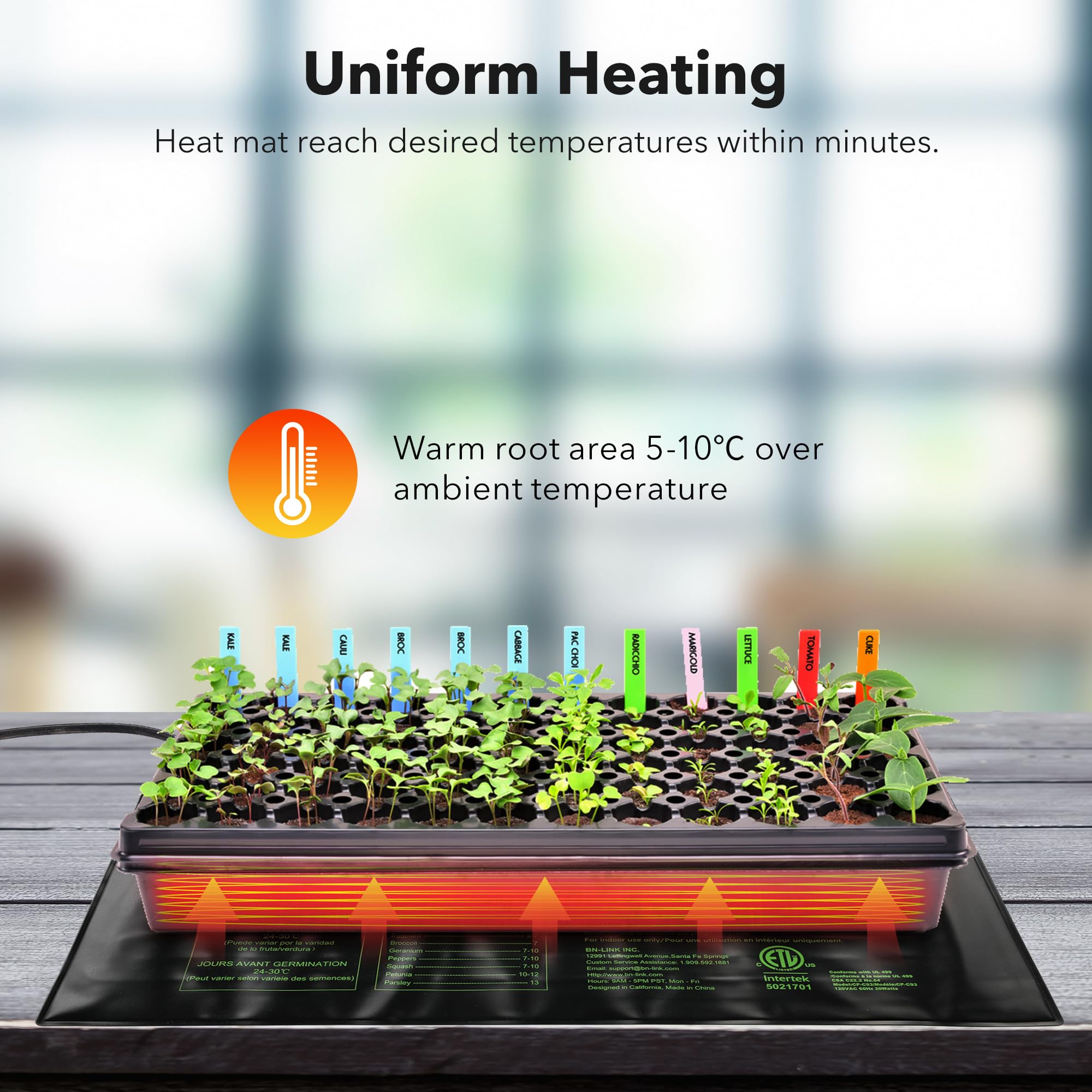 Snapklik.com : BN-LINK Durable Seedling Heat Mat Warm Hydroponic ...