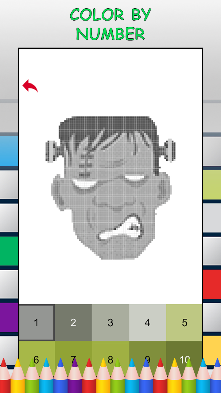 Frankenstein Color by Number - Free Pixel Art Game - Coloring Book ...