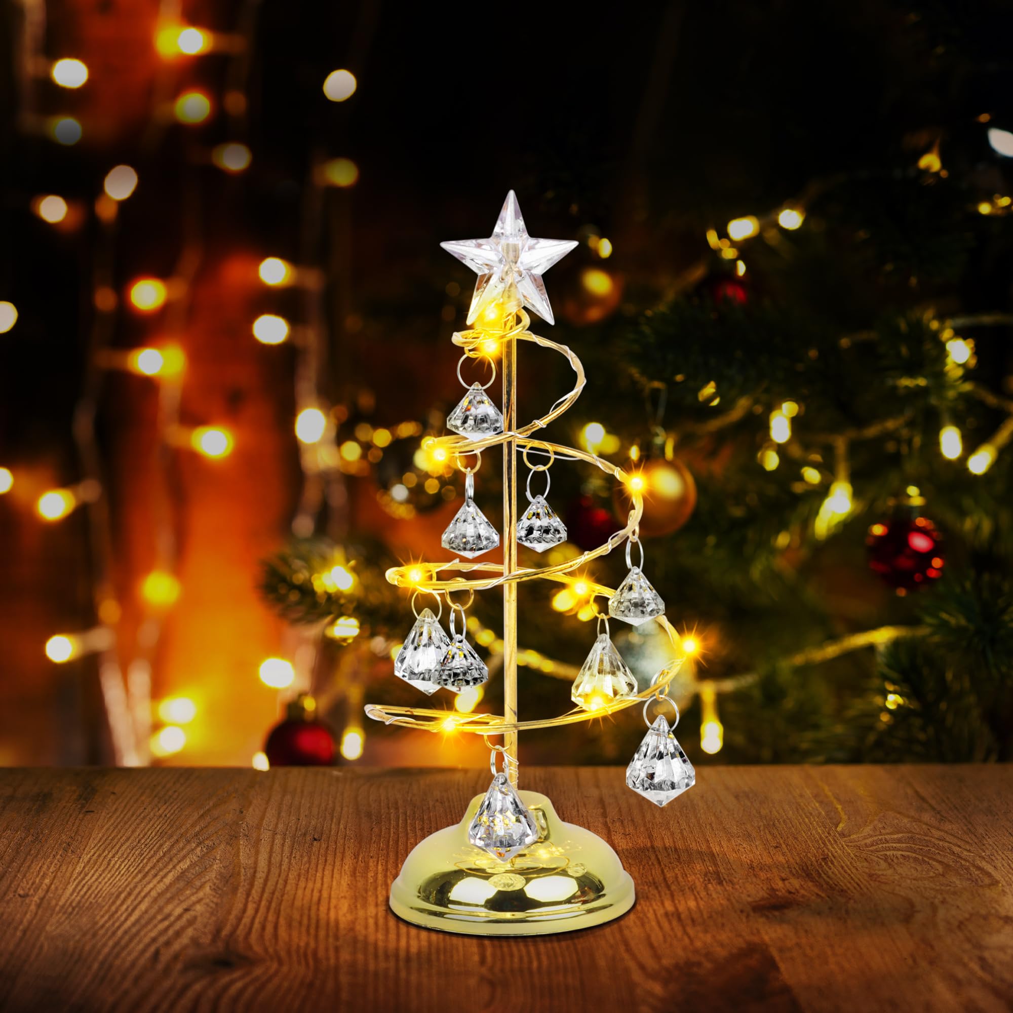 Christmas Tree 19cm, Tabletop Christmas Tree with Lights, Xmas Table ...