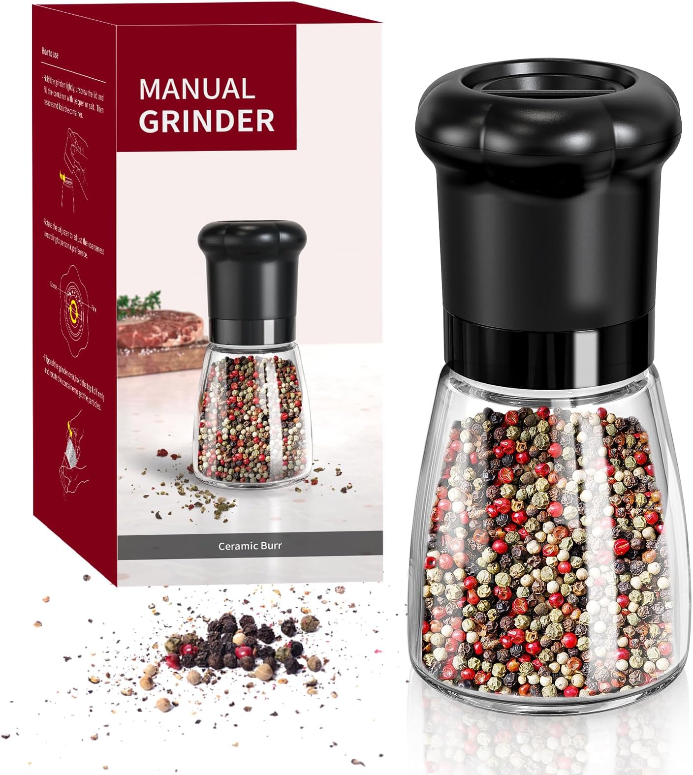 Amazon.com: Mincham Molinillo manual de sal o pimienta para chef ...