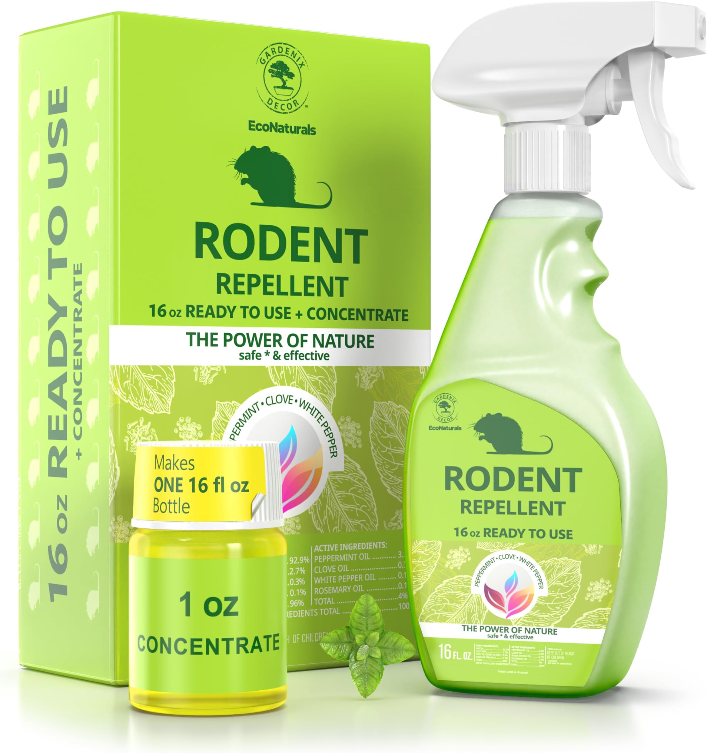 Amazon.com: Gardenix Decor EcoNaturals Rodent Repellent Spray - 16oz ...