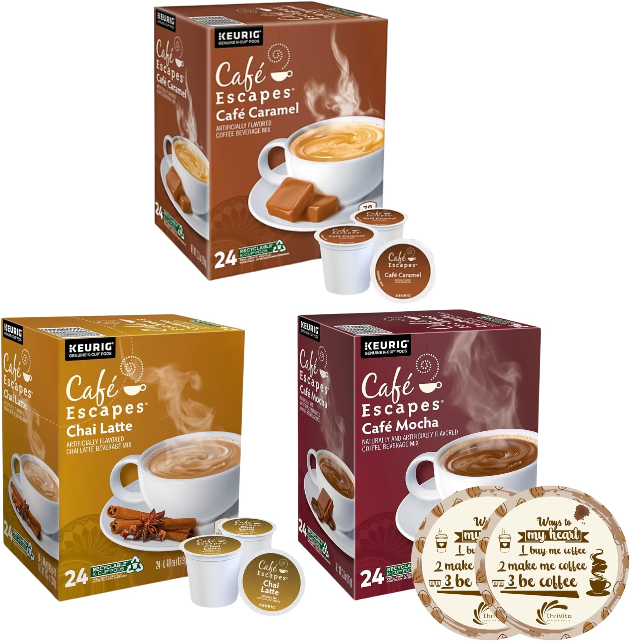 Amazon.com: Cafe Escapes Chai Latte Keurig Single-Serve K-Cup Pods, 60 ...