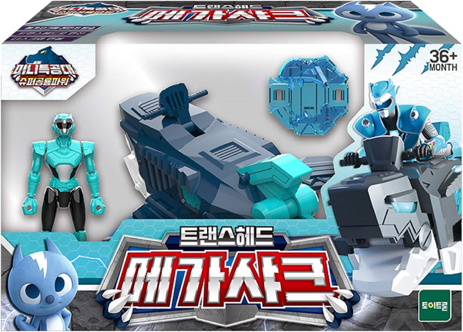 MINI FORCE Miniforce Trans Head Mega Shark Super Dinosaur Power Action ...