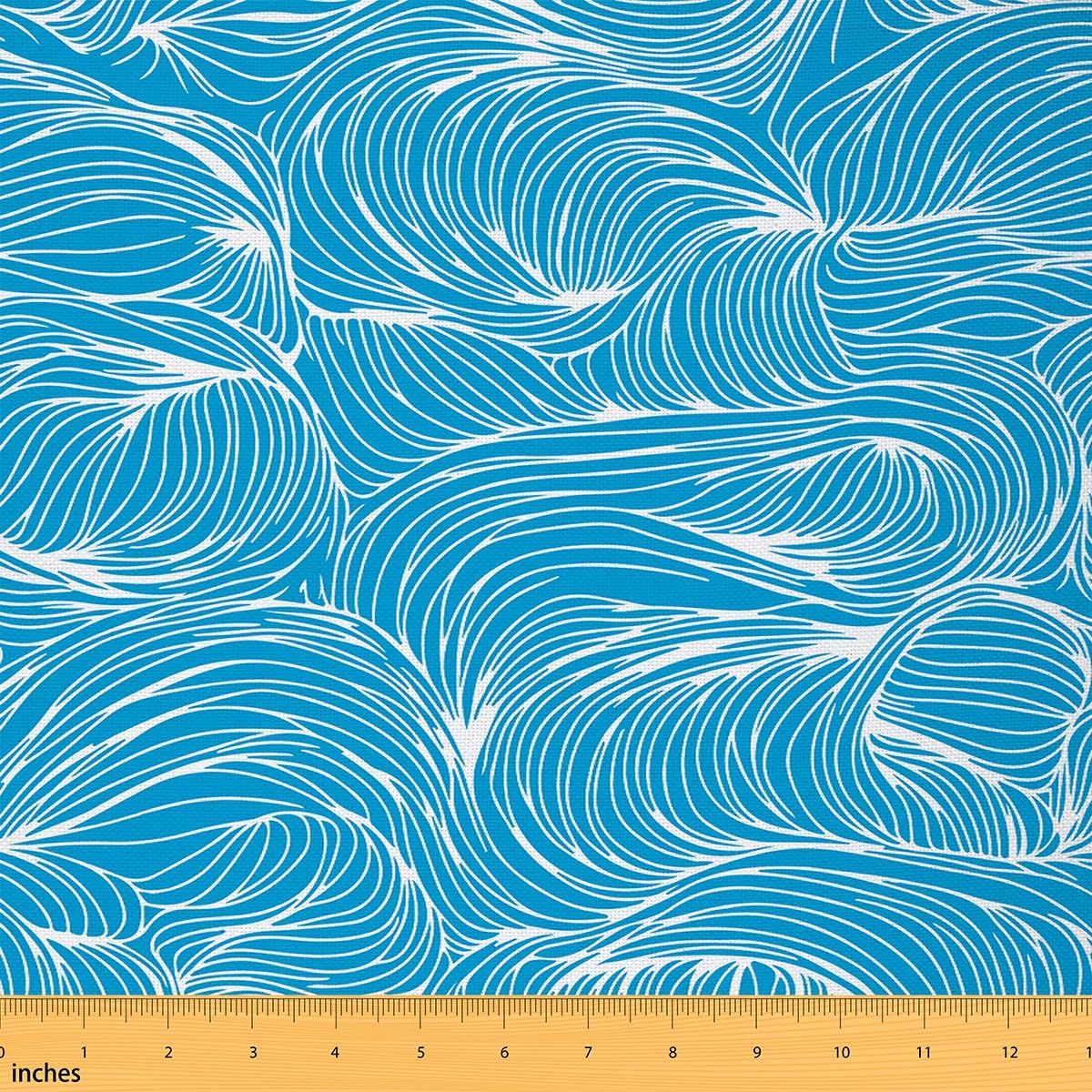 Snapklik.com : Ocean Waves Fabric By The Yard, Japanese Sea Wave ...