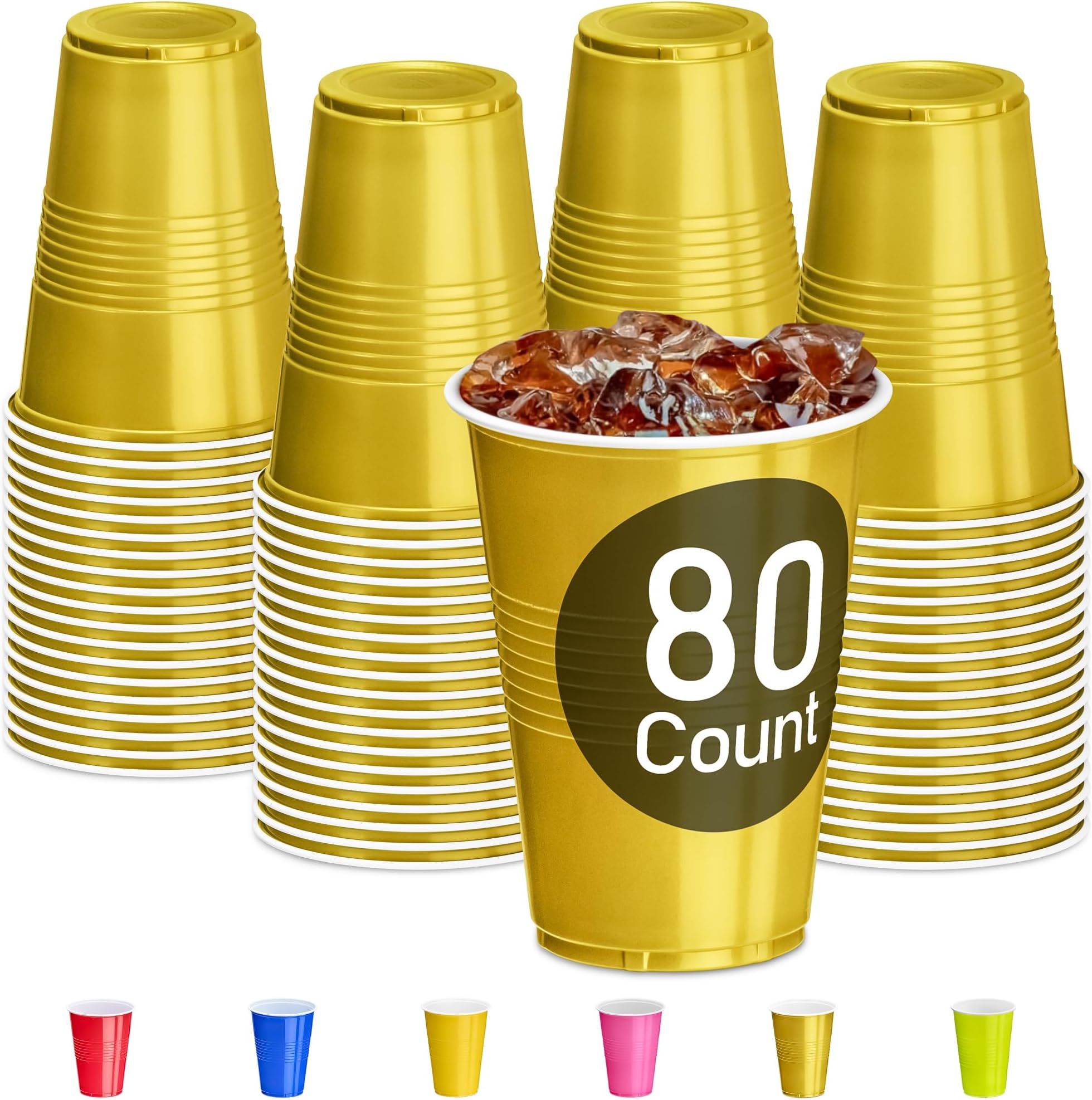 Amazon.com: DecorRack Party Cups, 16 oz -BPA Free- Plastic Soda Cups ...