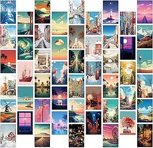 50 Fresh Art Decorative Landscape Postcards Wall Cards, Home Decoration ...