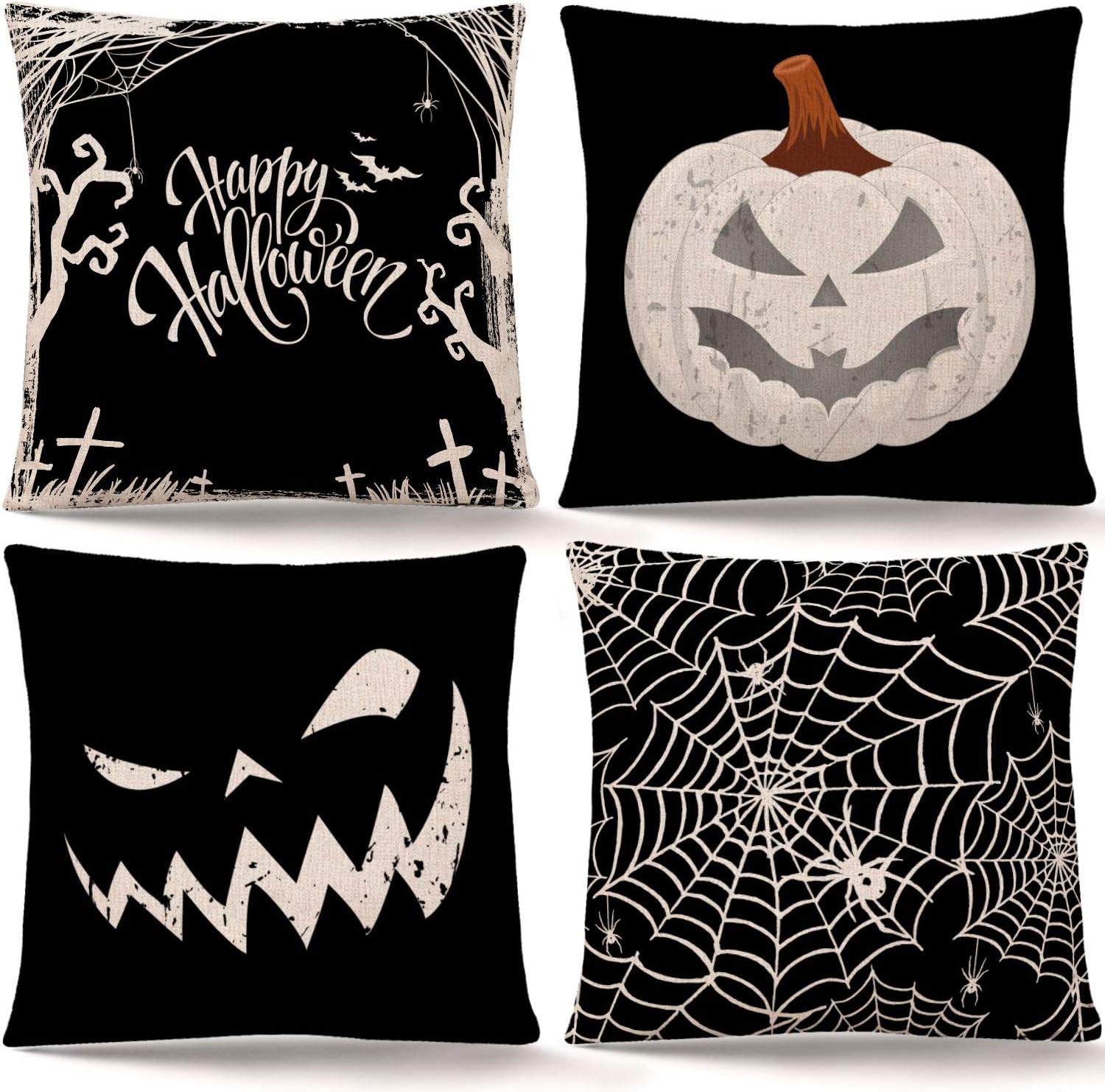 Amazon.com: Halloween Decorations Pillow Covers 18x18 Set of 4 ...