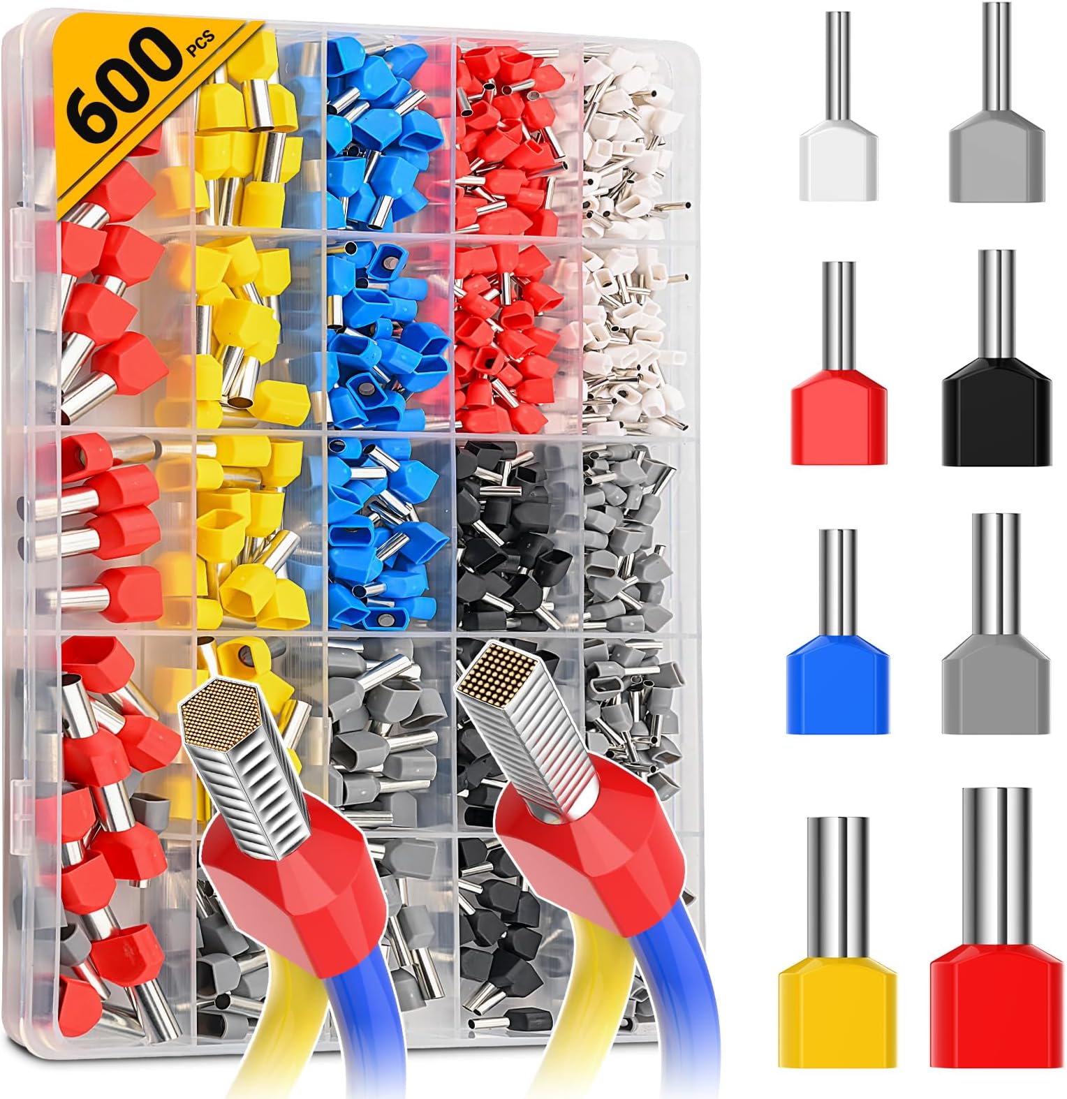 Gorffy Wire Ferrules Kit 600 Pcs, 0,5mm² - 10mm² Ferrule Crimp ...