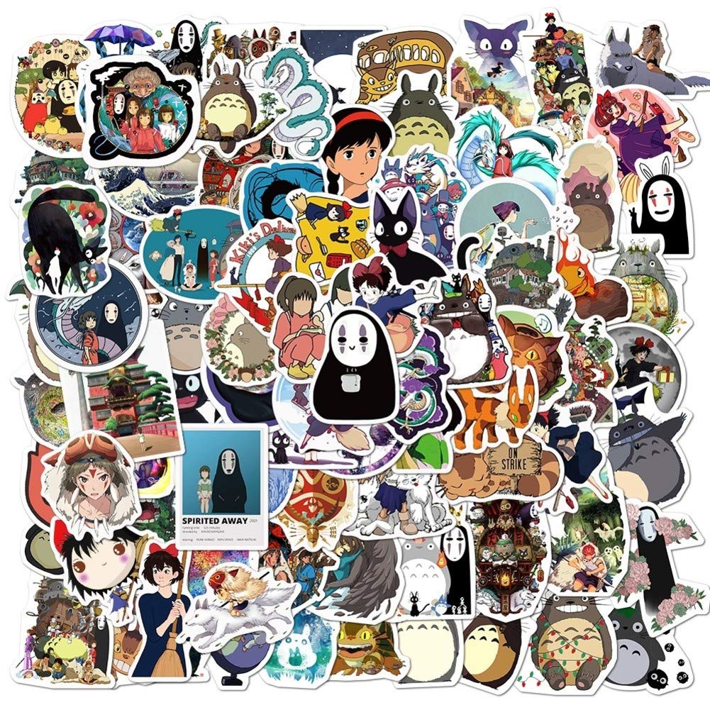 Buy Studio Ghibli Themed 70 Piece Sticker Decal Set for Kids Adults ...