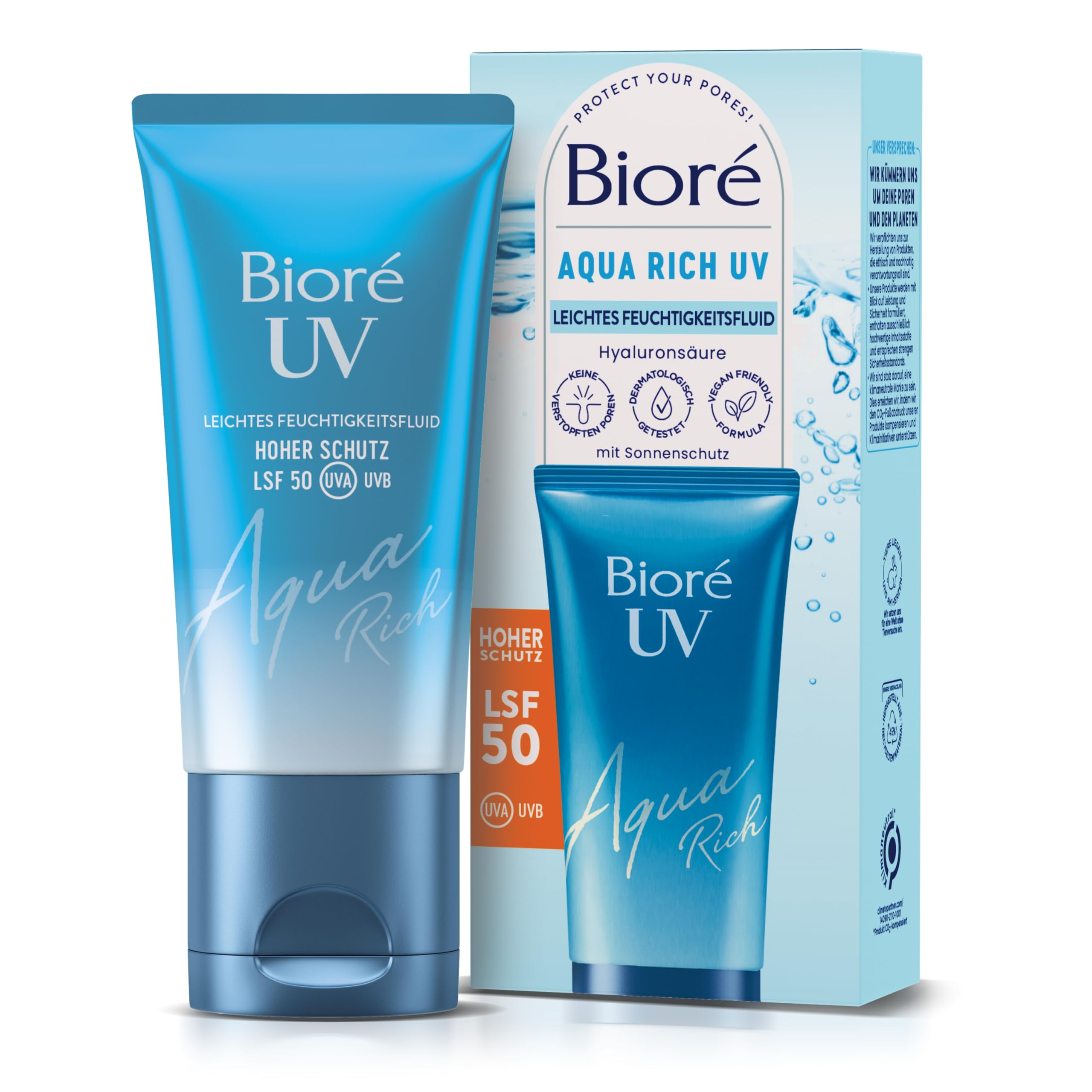 Biore Aqua Rich UV - Leichtes Feuchtigkeitsfluid für das Gesicht ...