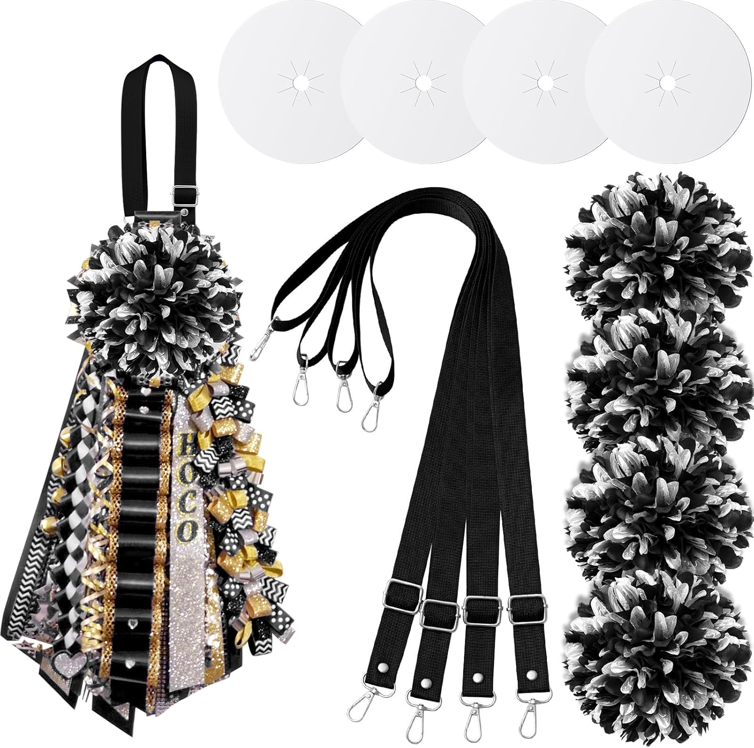 Amazon.com: Zeyune 4 Sets Homcoming Mum Flower with Backer and ...