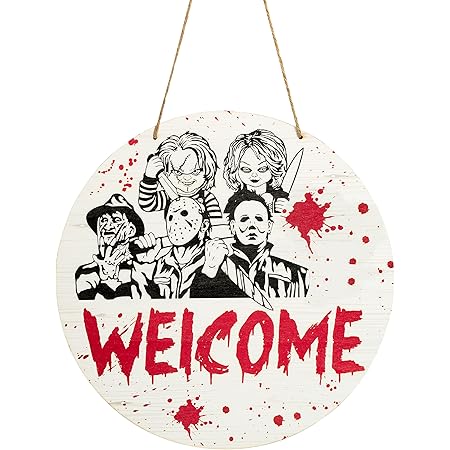Amazon.com: Horror Welcome Sign for Front Door - ‘’You Should Leave ...
