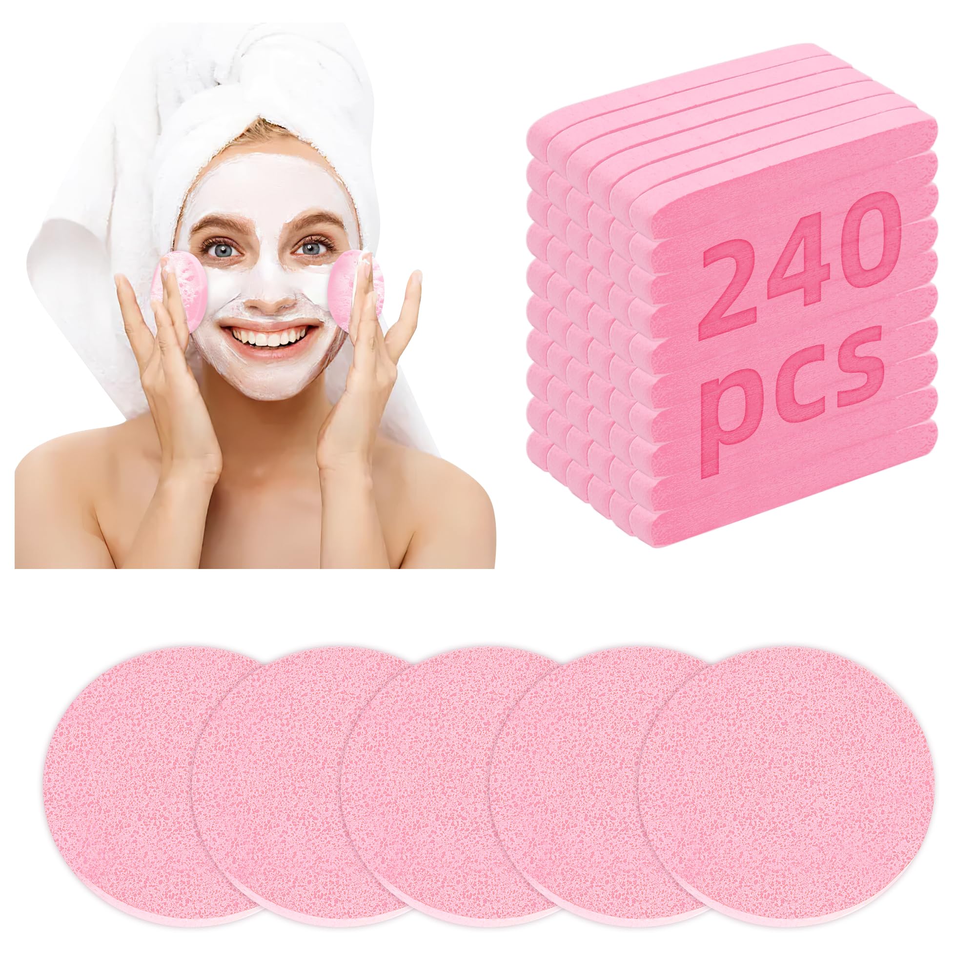Amazon.com : Facial Sponges – 240 Count – Efforest Compressed Face ...