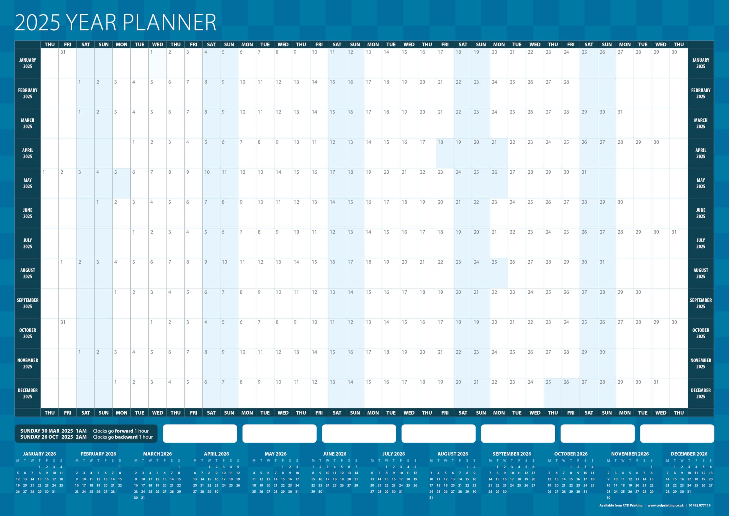 A2 / A4 2025 Wall Year Planner/Academic Year 2024/2025 Double Sided (A2 ...