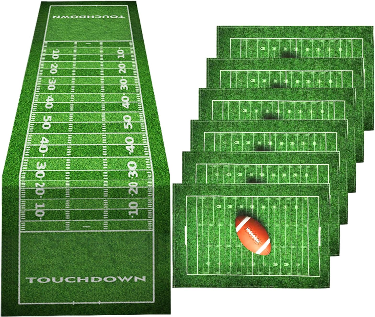 Amazon.com: 7pcs Football Placemats Set Football Kitchen Table Runner ...
