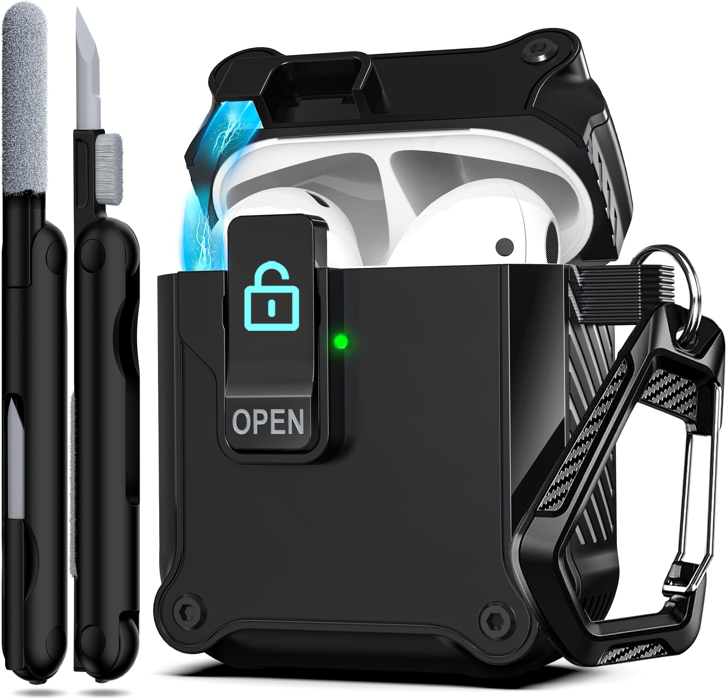 Amazon.com: Wonjury Upgraded Armor Secure Lock Airpod Case for Men Lock ...