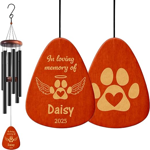 Amazon.com : Personalized Pet Memorial Wind Chime - 37" Custom Engraved ...