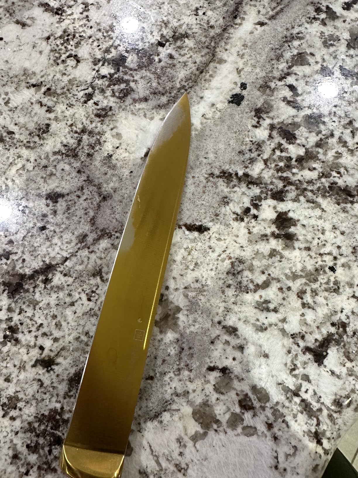 White and Gold Knife Set with Block Self Sharpening - 14 Piece ...