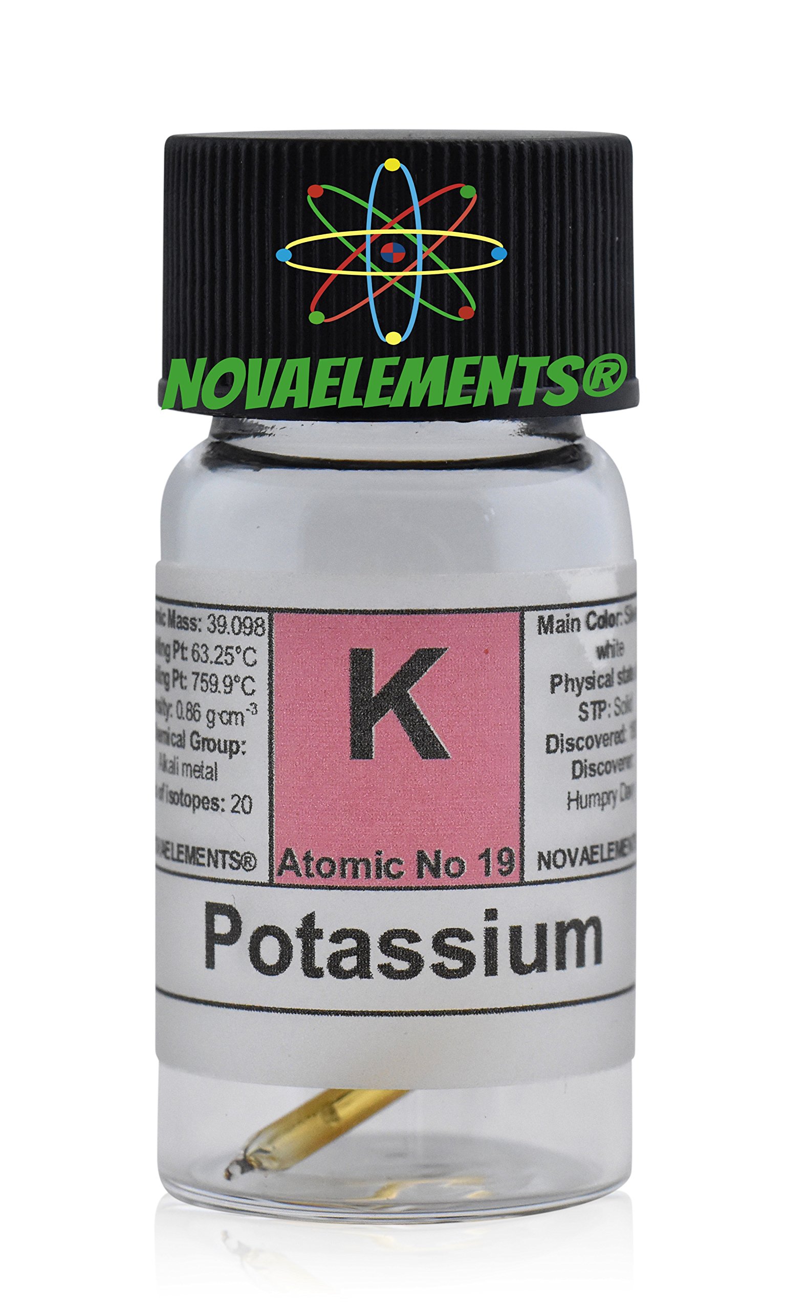 Potassium Metal Element 19 K Sample, 25 mg 99.9% Argon Sealed ampoule ...