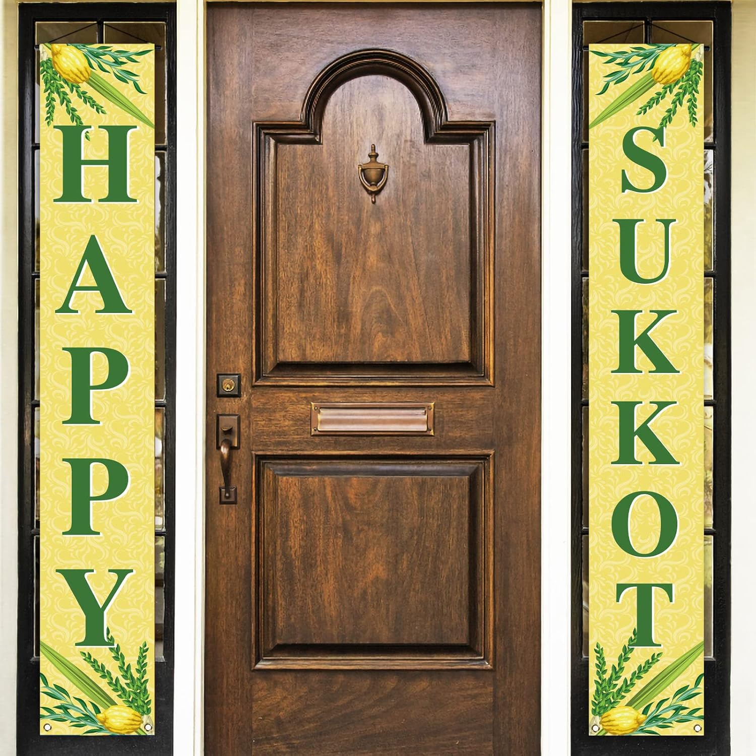 Amazon.com: Nepnuser Happy Sukkot Porch Banner Sukkah Jewish Hebrewh ...