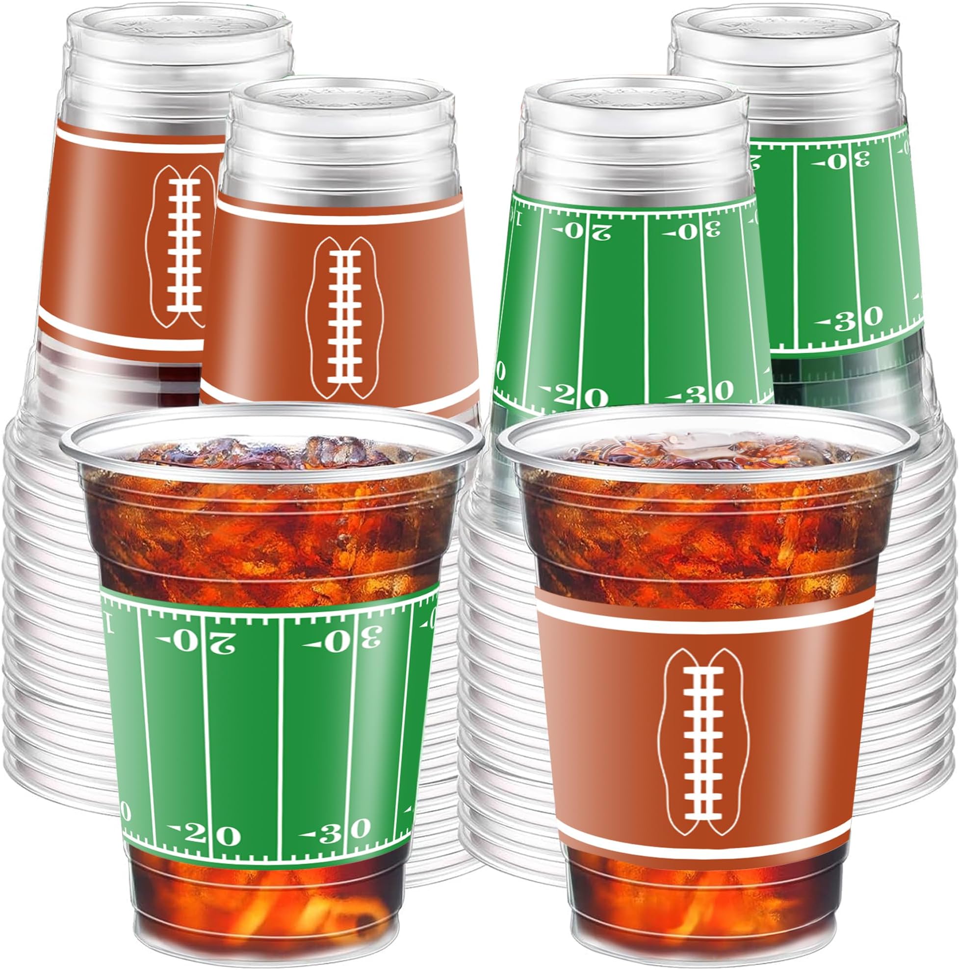 Amazon.com | Vibrant Green Football Party Plastic Tumblers - 9 oz. (24 ...