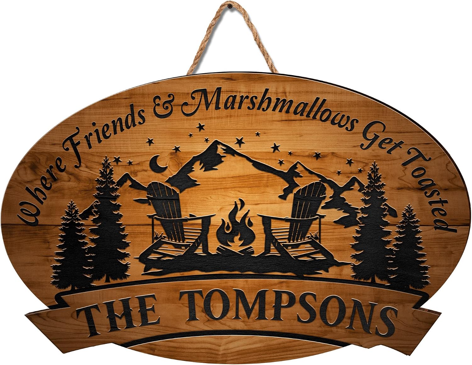 Amazon.com: N NAMESISS All Over Print Sign, Custom Family Camping Signs ...