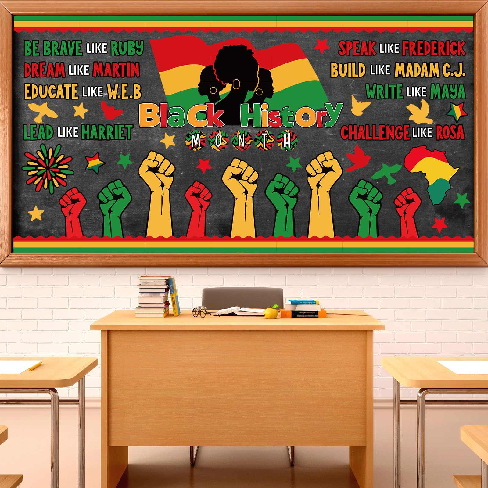 Amazon.com: Whaline 118Pcs Black History Month Flag Bulletin Board ...