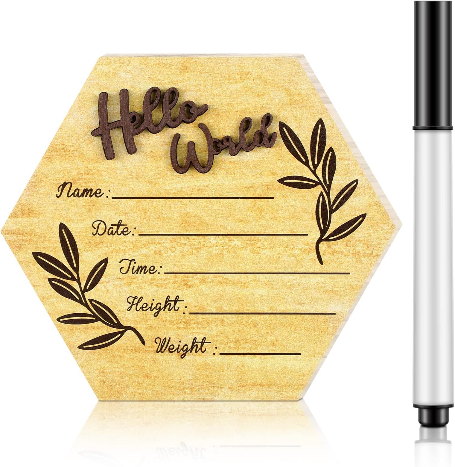 Amazon.com: Baby Announcement Sign for Newborn - Beautiful Double-Sided ...