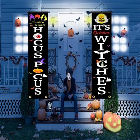 Amazon.com: Hocus Pocus Banner Hocus Pocus Halloween Outdoor ...