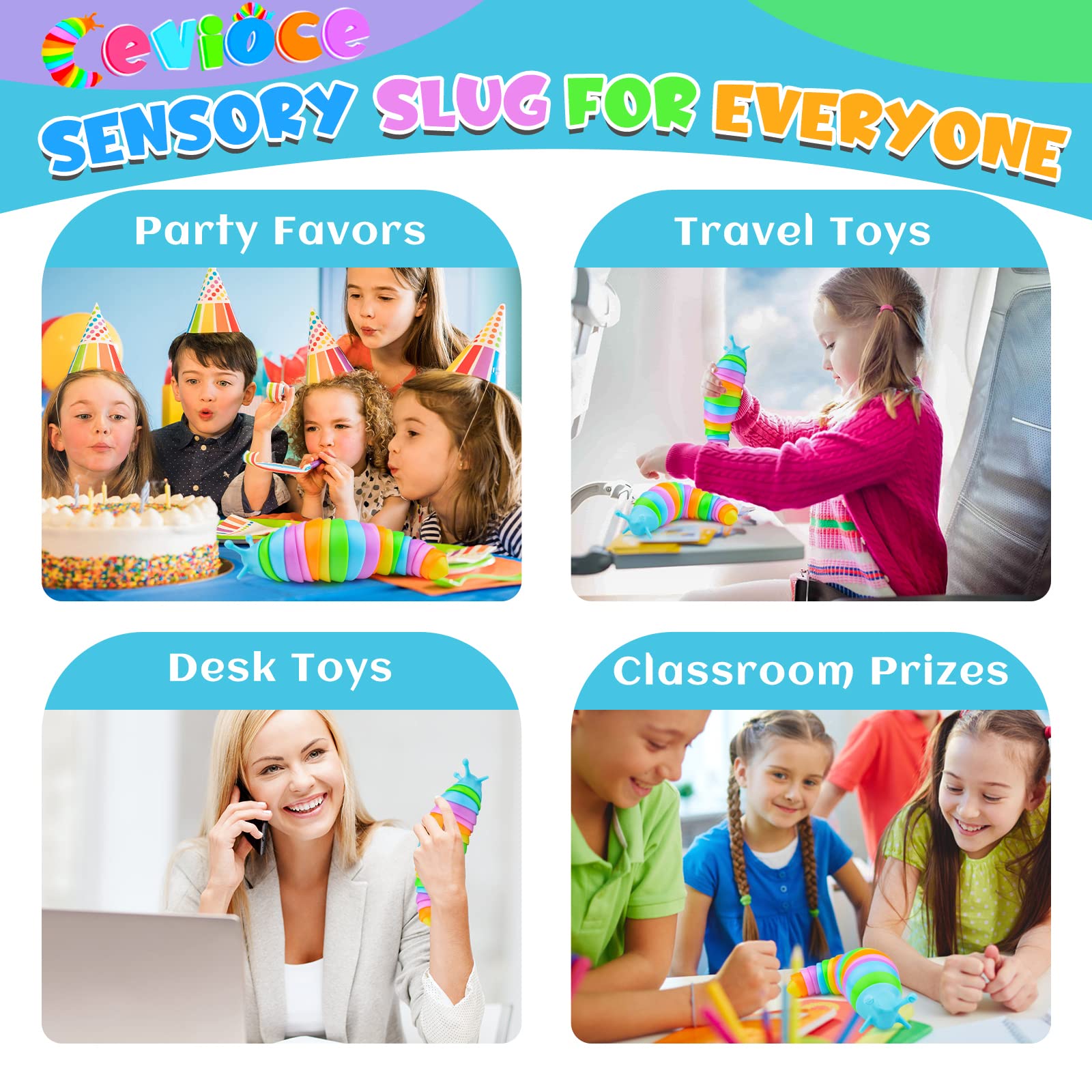 Snapklik.com : Sensory Slug Fidget Toys,Fidget Slug Toys For Adults ...