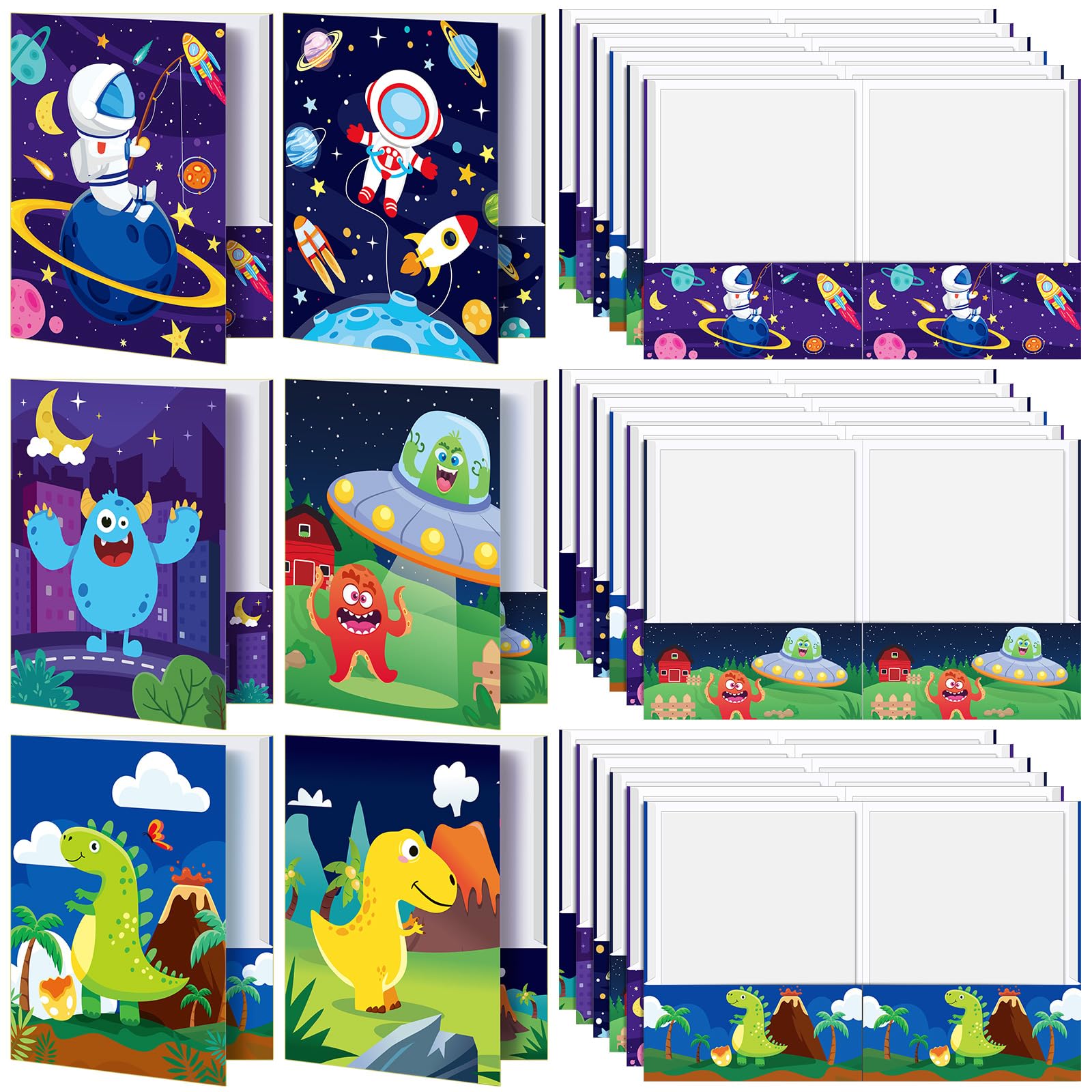 Snapklik.com : 12 Pieces Dinosaur Pocket Folders, Cute Kawaii Folders ...