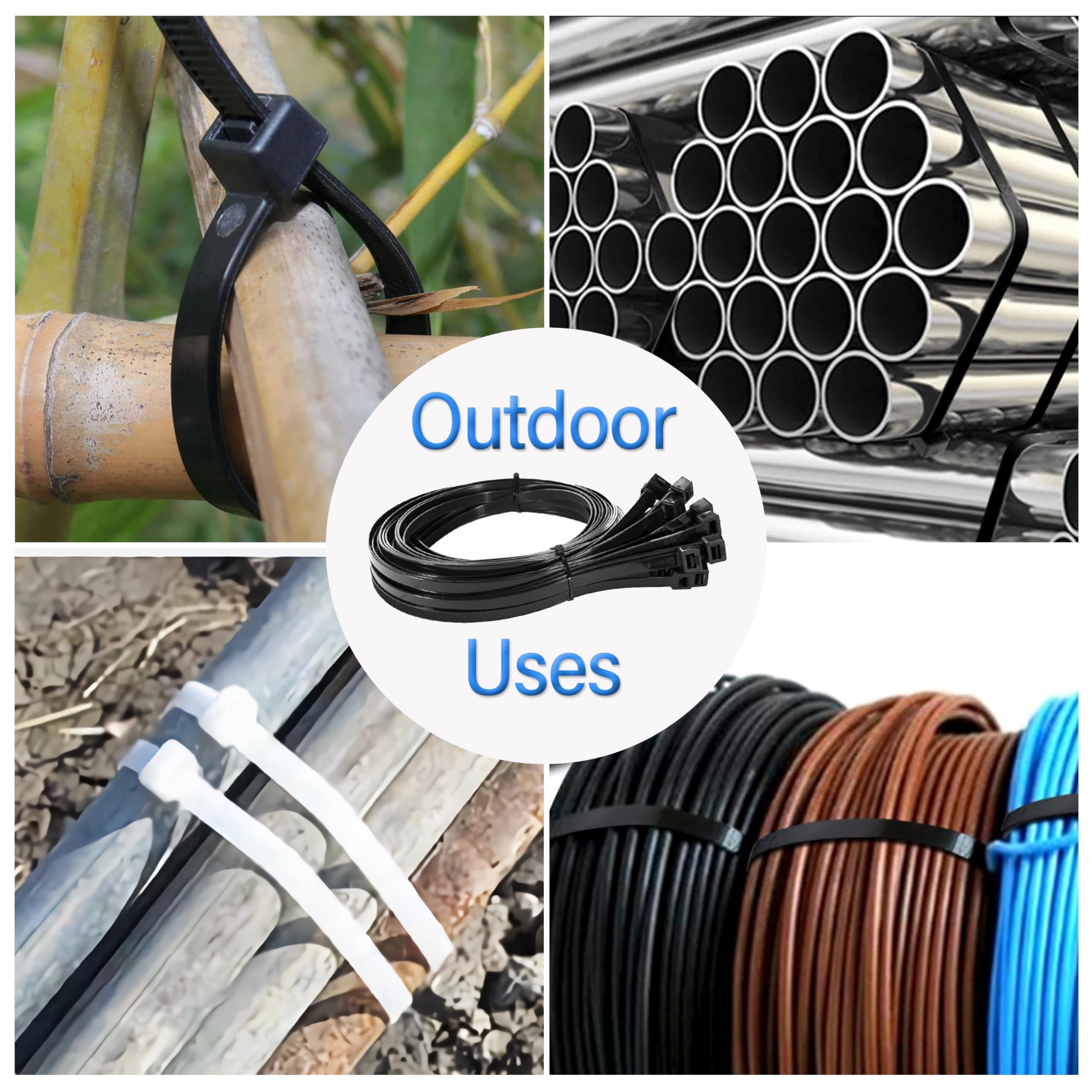 Snapklik.com : Long Zip Ties Heavy Duty 14 Inch X 0.3" 120 Lbs 100-Pack ...