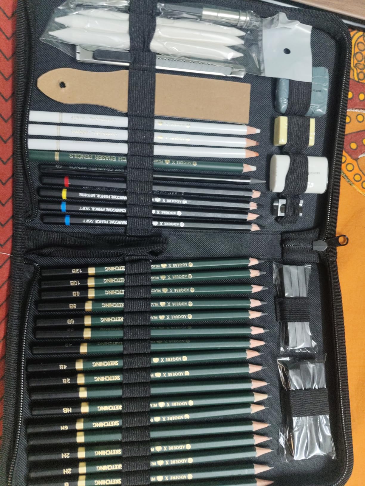 PEACORA_42 Pcs Professional Drawing Sketching Artist Art Tool Kit Art ...