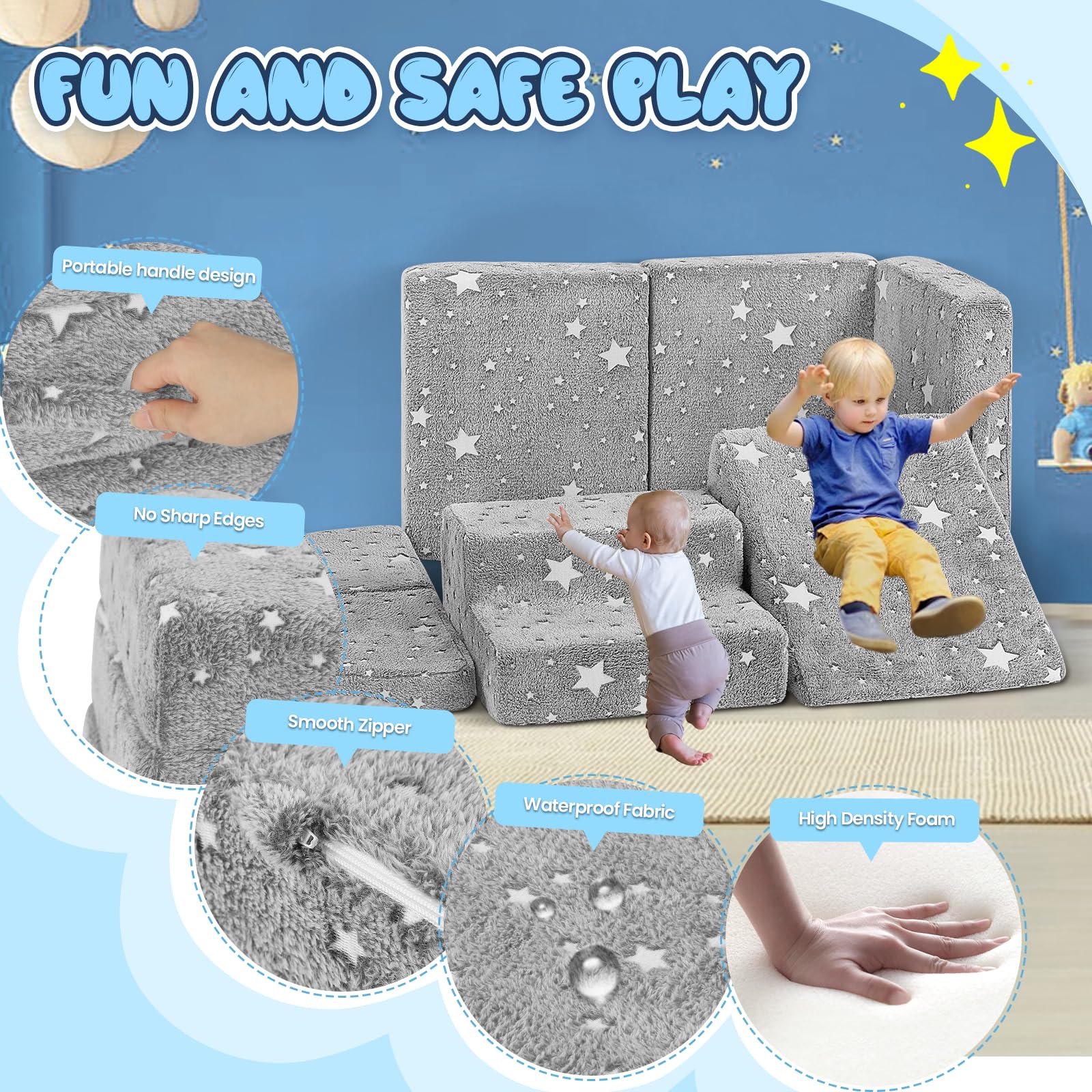 Snapklik.com : Tykacna 5pcs Foam Climbing Blocks For Toddlers 1-3 ...
