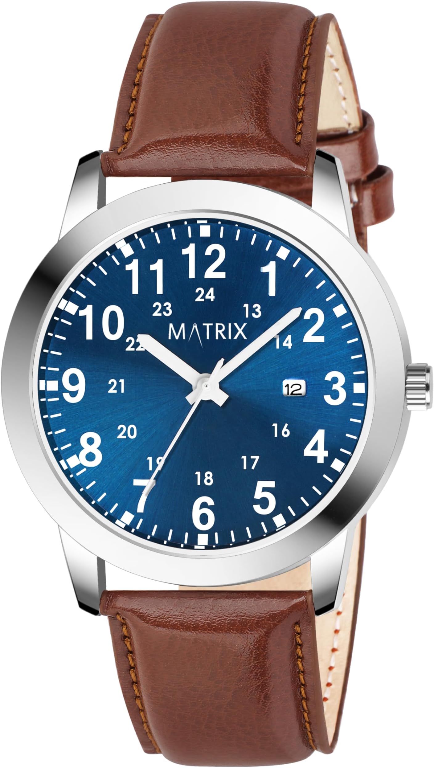 Buy Matrix Classic Date Display Dial with Leather Strap Analog Watch ...