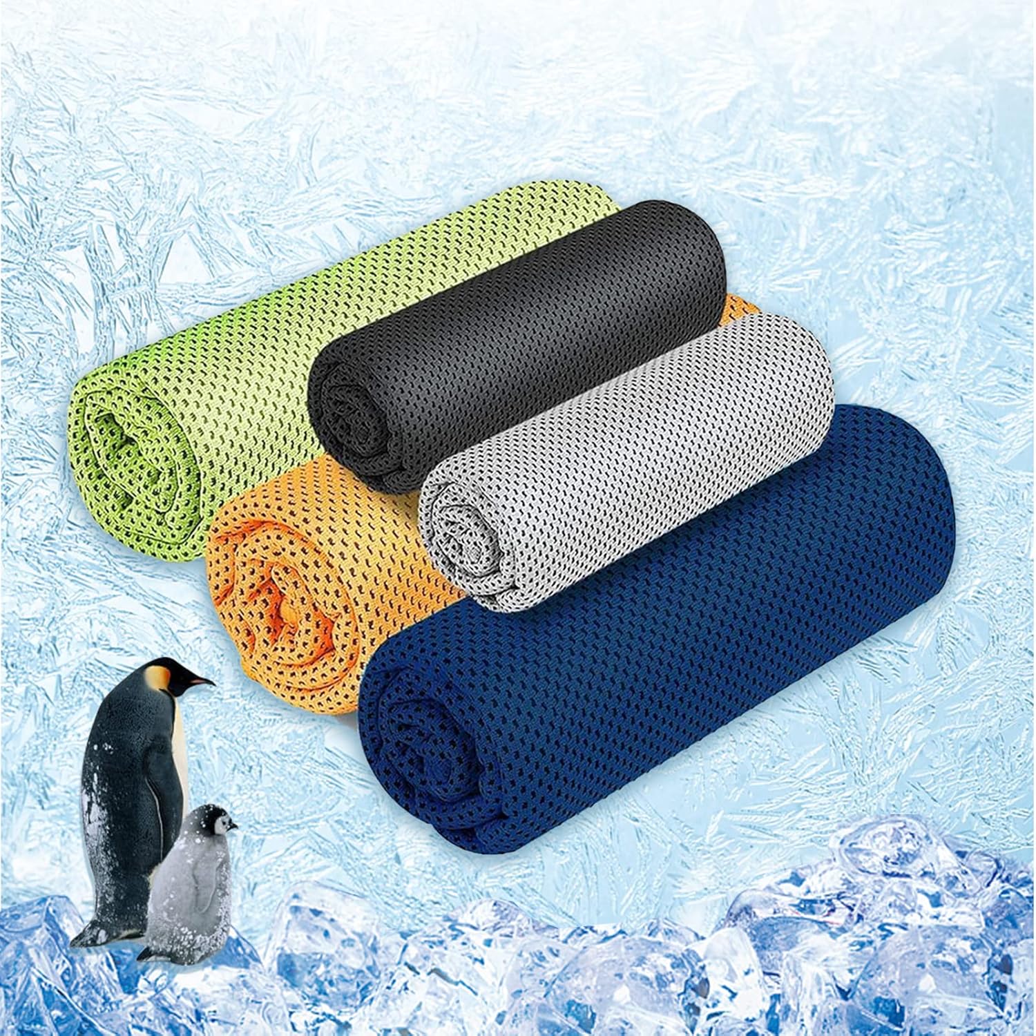 Amazon.co.jp: Skily クール スポーツヘッドバンド 冷却 タオル 5個セット 日焼け UVカット 熱中症対策 暑さ対策 ...