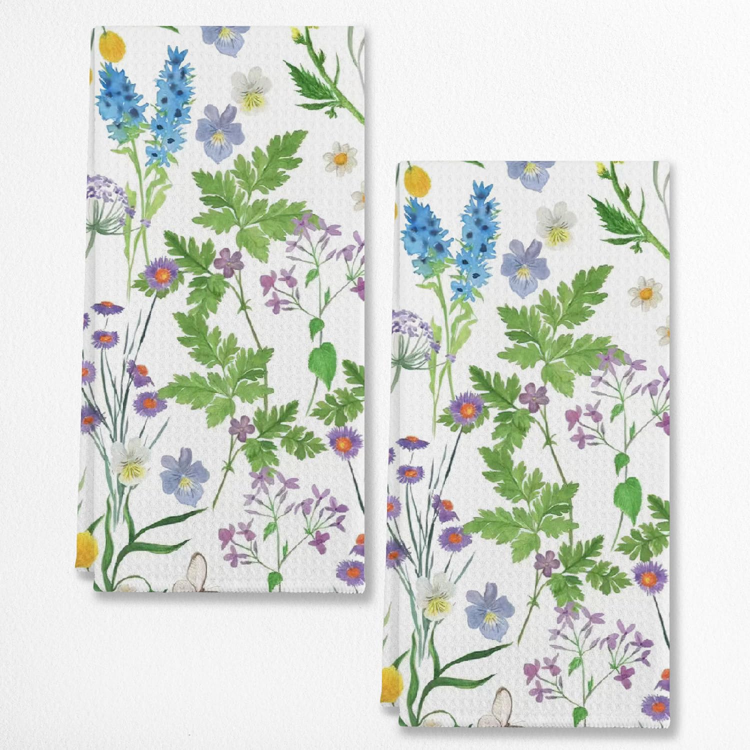 Amazon.com: Watercolor Colorful Wildflower Meadow Floral Cottagecore ...