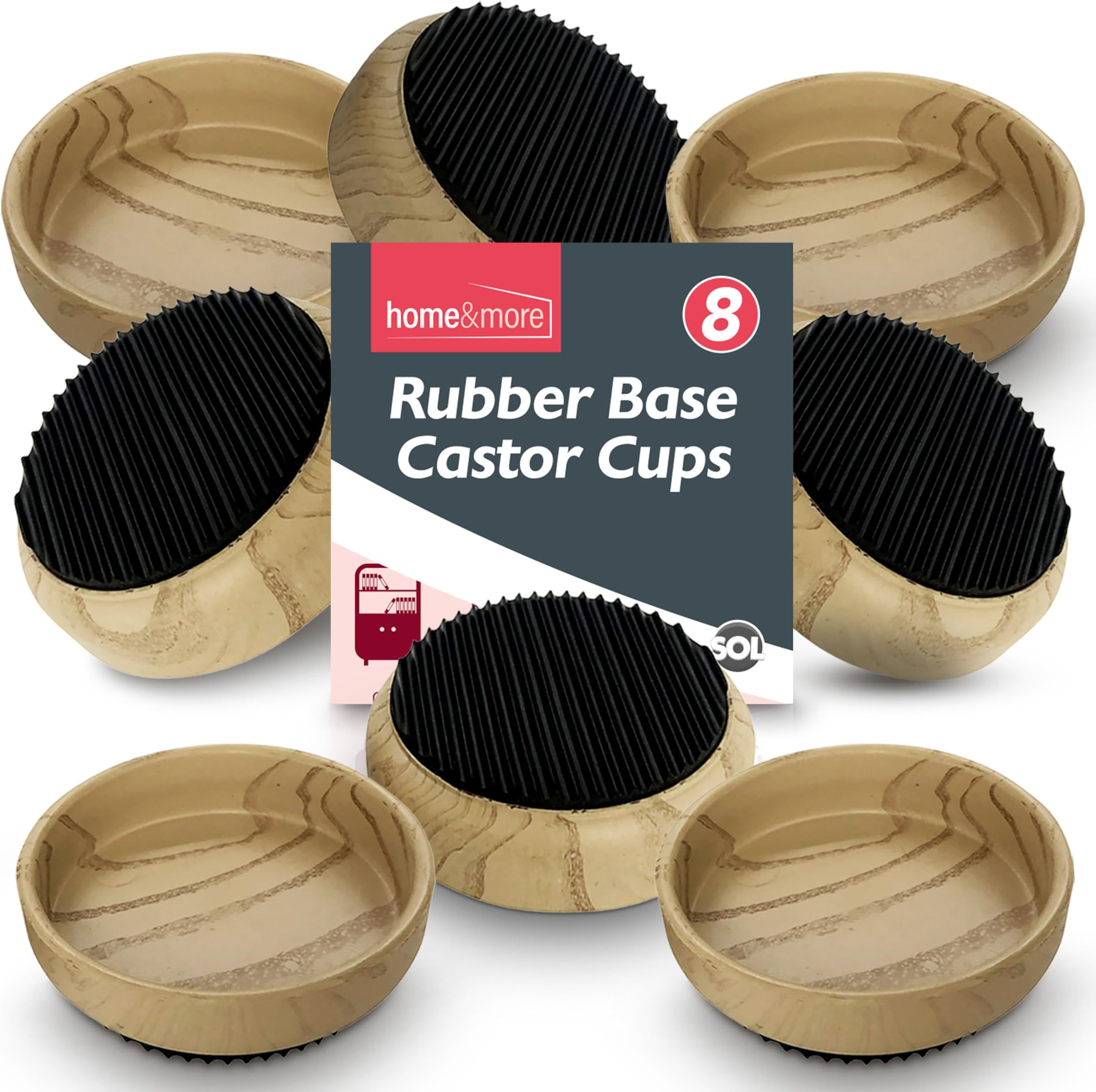 EMNIMQ 8x Castor Cups for Wooden Floors,Caster Cups to Protect Wooden ...