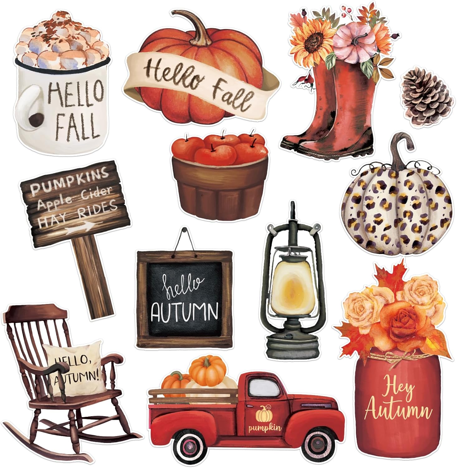 Amazon.com: JarThenaAMCS 12Pcs Fall Refrigerator Magnets Vintage ...