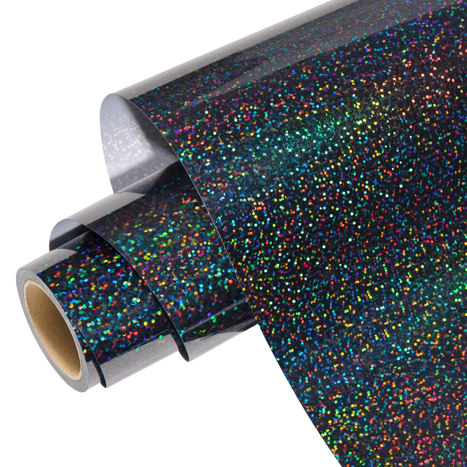 Amazon.com: WRAPXPERT Holographic Black HTV Iron on Vinyl Shimmer Heat ...