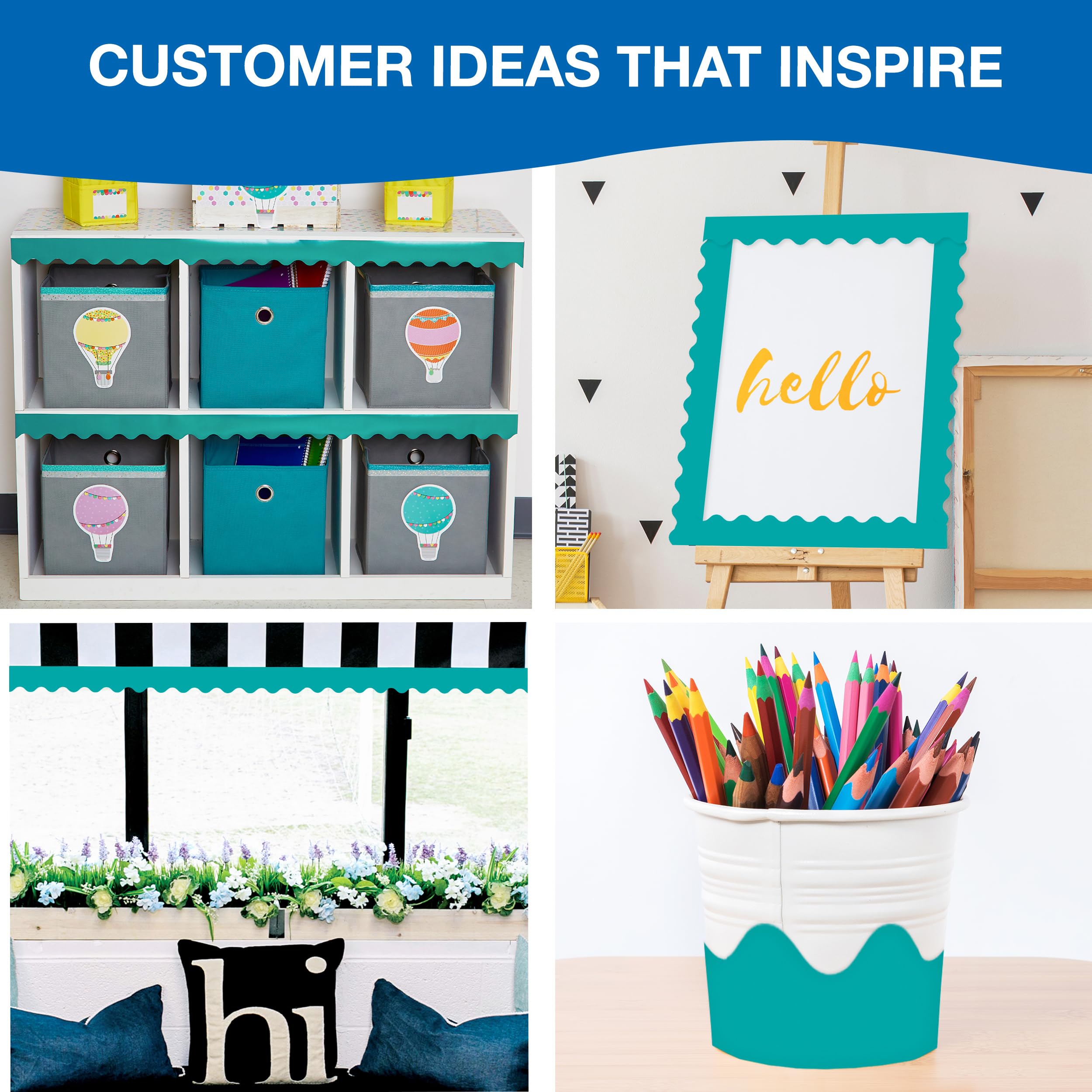 Snapklik.com : Carson Dellosa Education 65Ft Of Teal Bulletin Board Borders