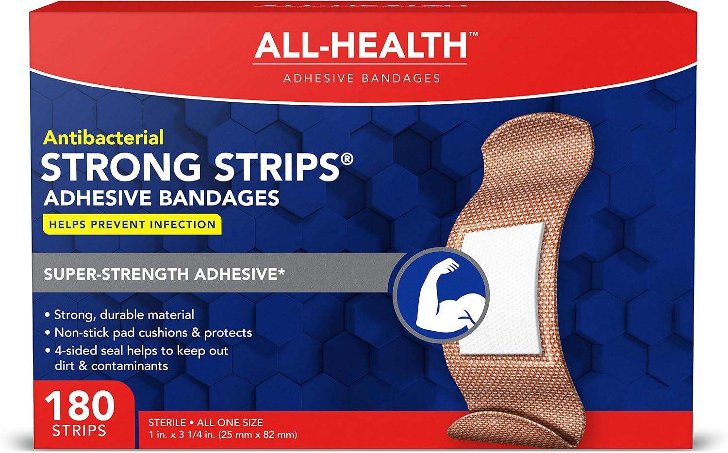 Amazon.com: All Health Strong Strips Antibacterial Heavy-Duty Adhesive ...