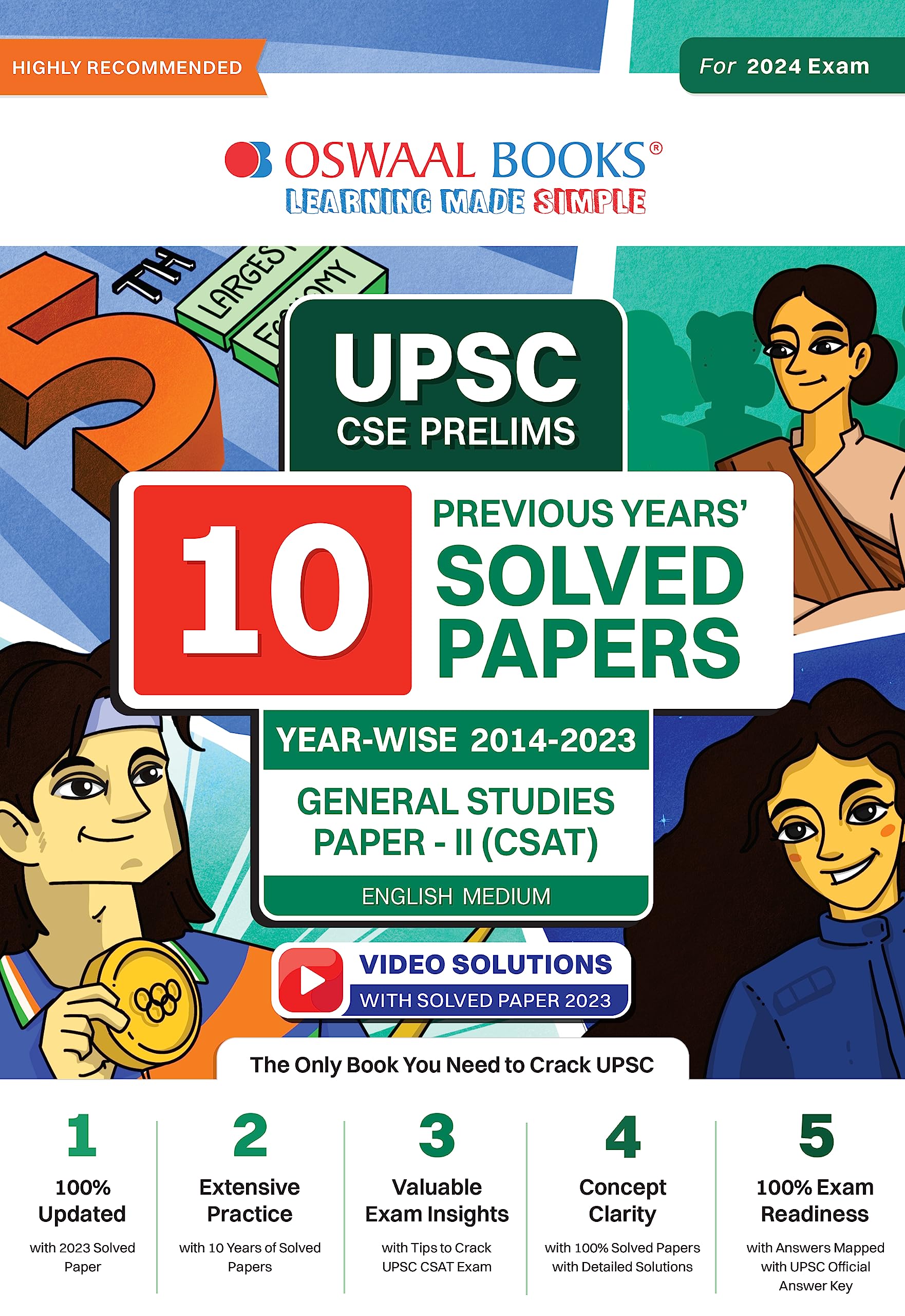 Buy Oswaal UPSC CSE Prelims 10 Previous Years' Solved Papers Year-Wise (2014-2023) General ...