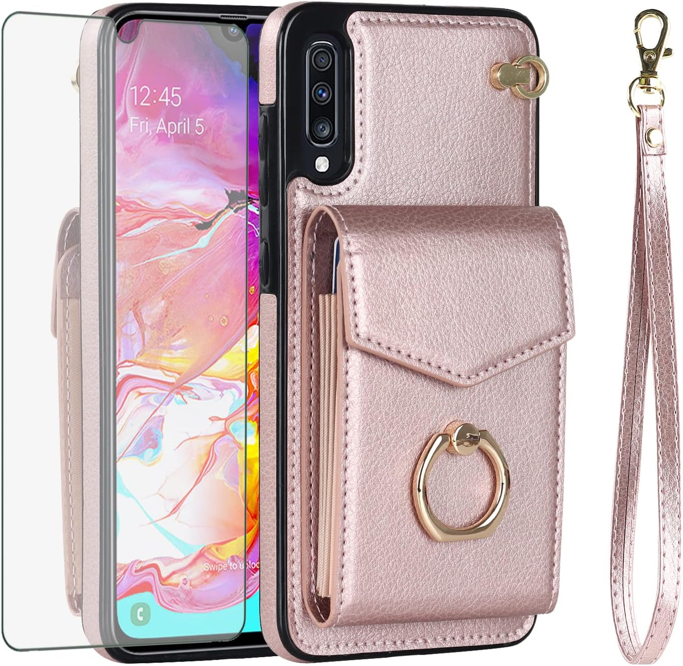 Amazon.com: Phone Case for Samsung Galaxy A50 with Tempered Glass ...