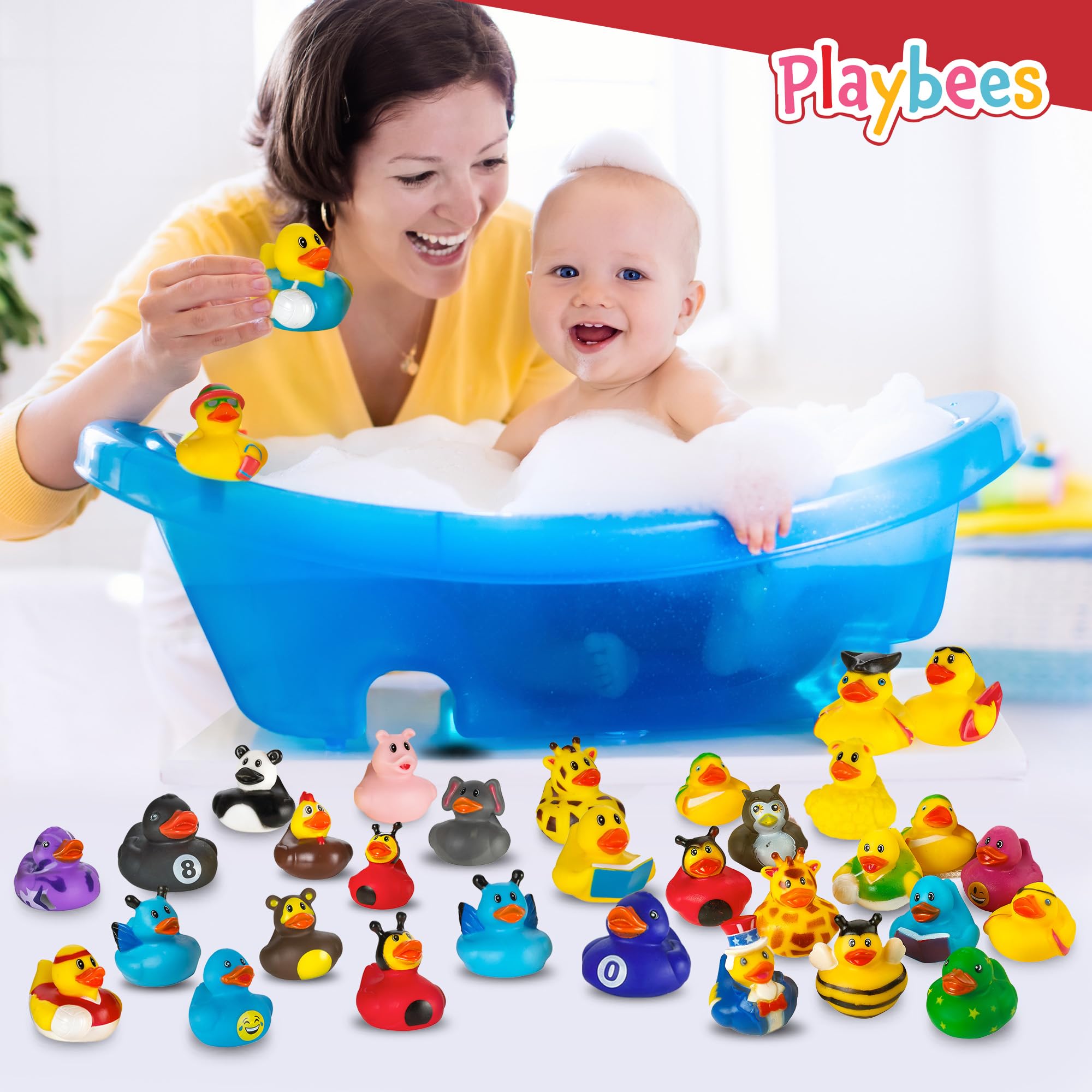 Playbees Assortment Rubber Duck Toy Duckies for Kids - 100 Pack ...