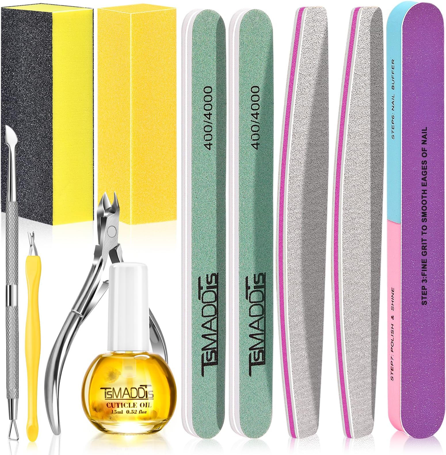 Amazon.com : TsMADDTs Nail Buffers and Files, Nail Buffer Blocks, 2PCS ...