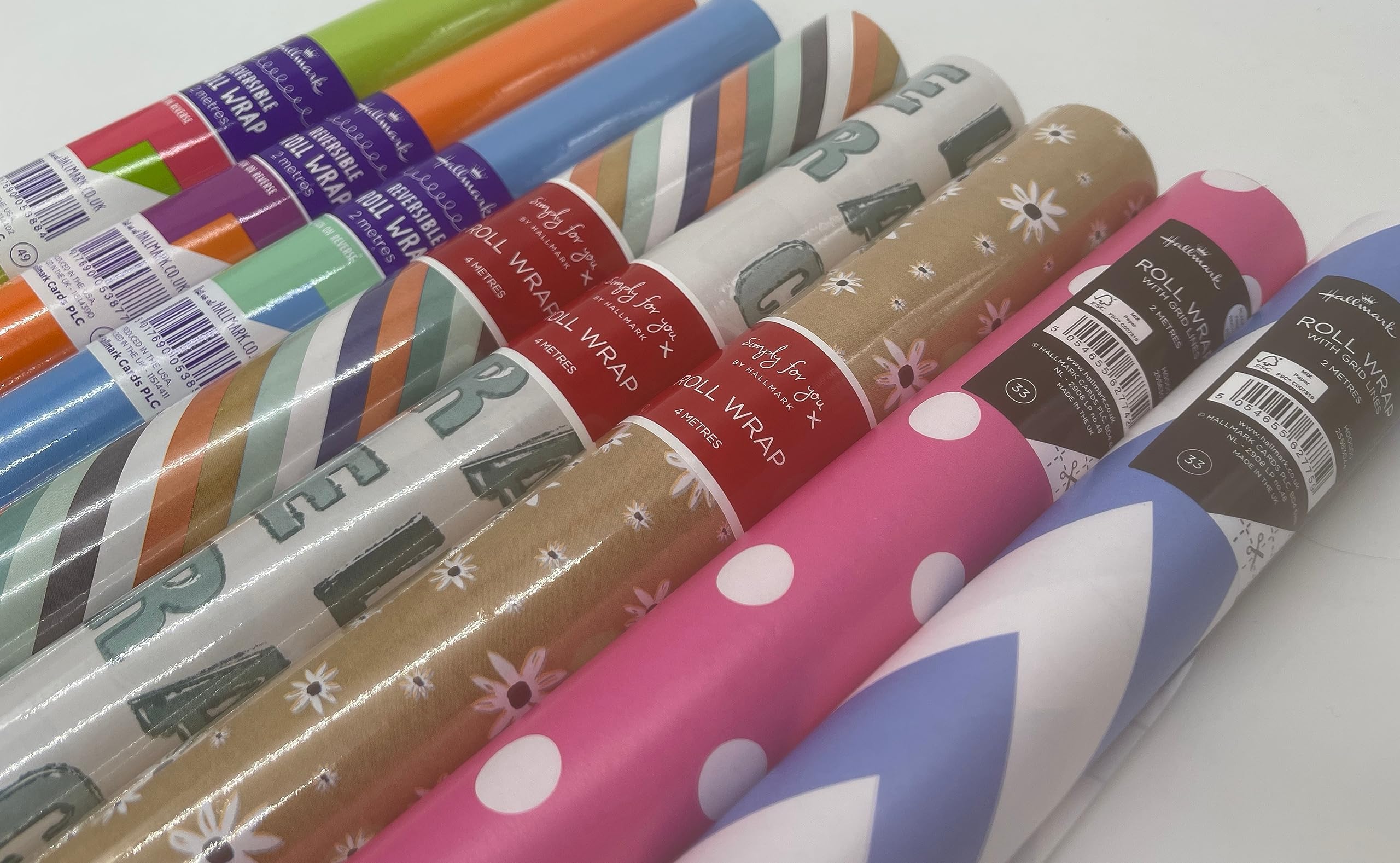 Hallmark Bundle Roll Wrap Pack -22 Metres Birthday Wrapping Paper -Male ...