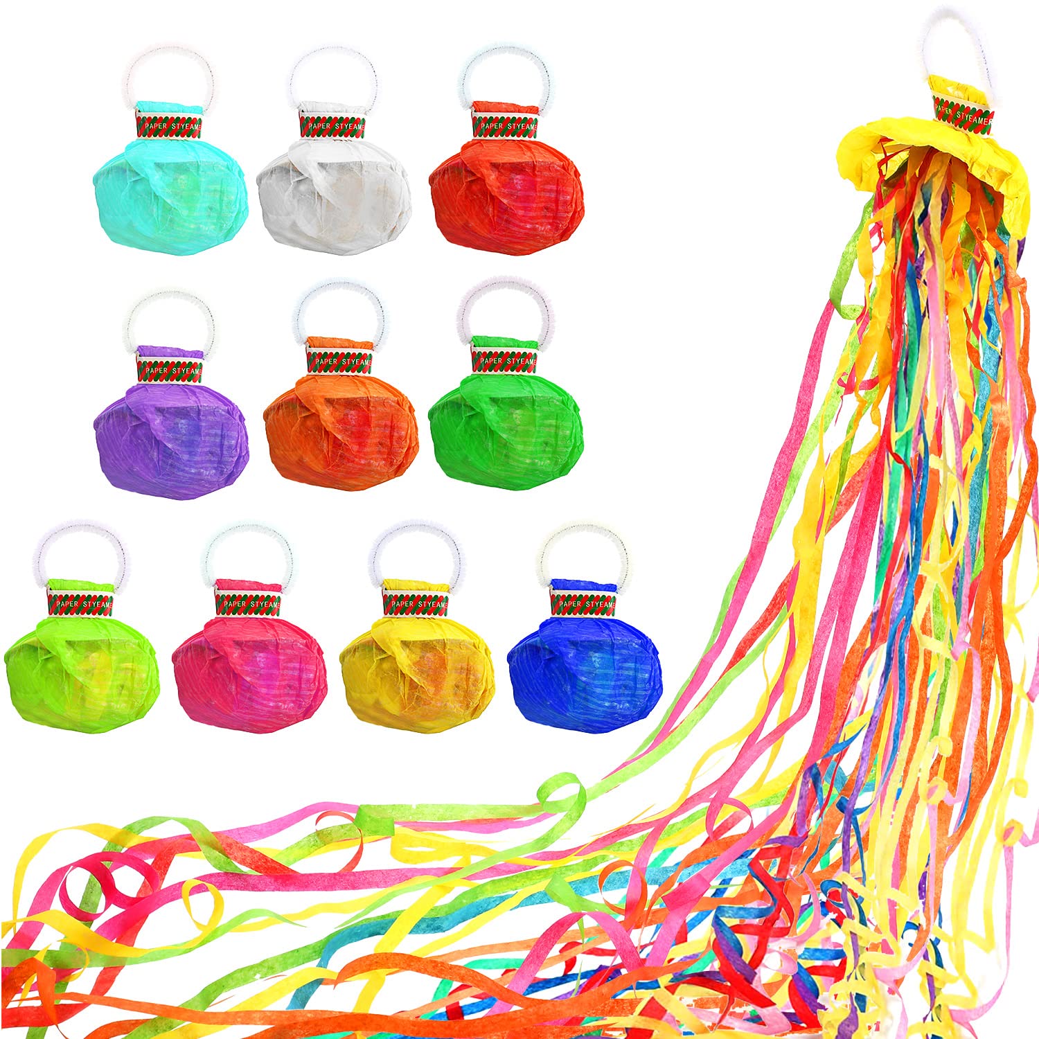 10 Pieces Throw Streamers Party Streamers for Birthday Wedding ...